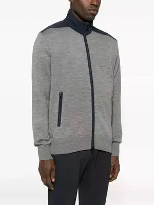 Paul & Shark Zip-front Panelled Cardigan - Grey