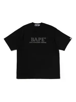 A BATHING APE Rhinestone-embellished Logo T-shirt - Black