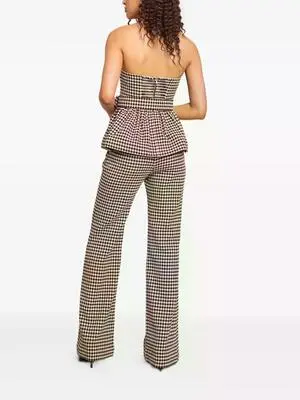 Cara Cara Christopher Houndstooth Flared Trousers - Black