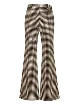 Cara Cara Christopher Houndstooth Flared Trousers - Black