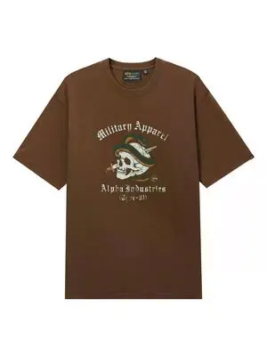 Alpha Industries Skull Graphic T-shirt - Brown
