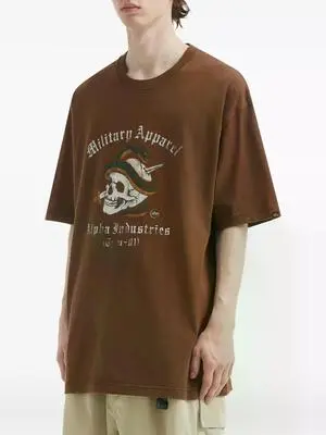 Alpha Industries Skull Graphic T-shirt - Brown