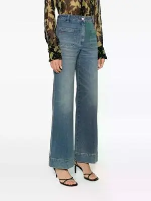 Victoria Beckham Logo-patch Wide Leg Jeans