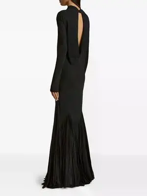 Khaite Pleated Open-back Silk Dress