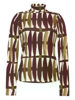 Cara Cara Suzie Abstract-print Mock-neck Top - Neutrals
