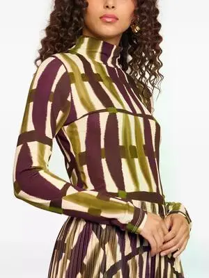 Cara Cara Suzie Abstract-print Mock-neck Top - Neutrals
