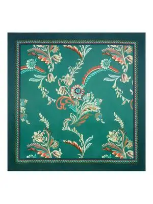 Etro Daffodil-motif Silk Scarf - Green