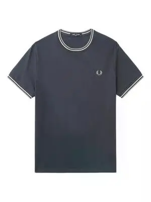 Fred Perry Tipped-collar Cotton T-shirt - Blue