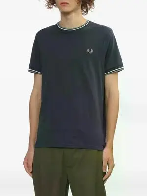 Fred Perry Tipped-collar Cotton T-shirt - Blue