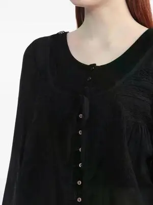 Free People Lace-trimmed Long Sleeve Shirt