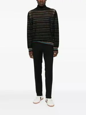 Paul Smith Striped High-neck Sweater - Black