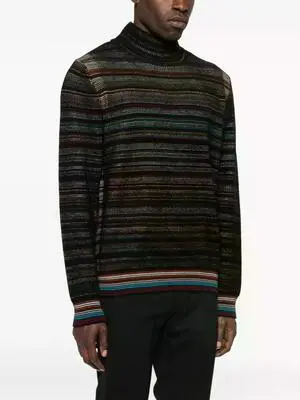 Paul Smith Striped High-neck Sweater - Black