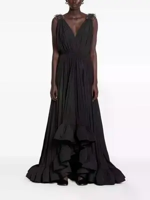 LANVIN Embellished Pleated Gown