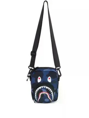 A BATHING APE® Shark-head Camo Messenger Bag - Blue