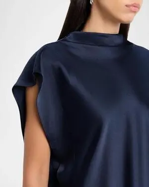 Tanya Taylor Adrien Draped Satin Top - Anthracite
