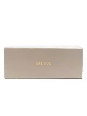 Dita Logo-print Square-frame Sunglasses - Black