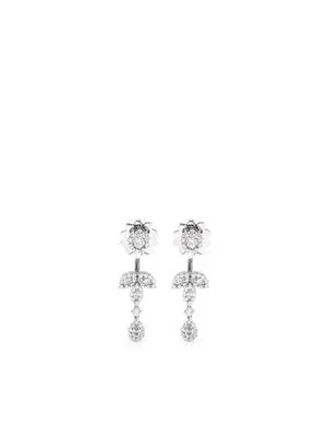 Yeprem 18kt White Gold Diamond Drop Earrings - Silver