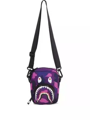 A BATHING APE® Shark-head Camo Messenger Bag - Purple