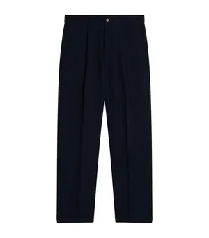 Dunhill Cotton-wool Drill Tapered Chinos - Navy