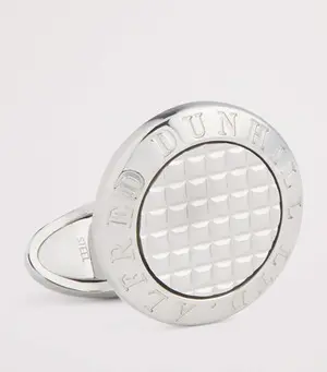 Dunhill Sterling Ad Coin Hobnail Cufflinks