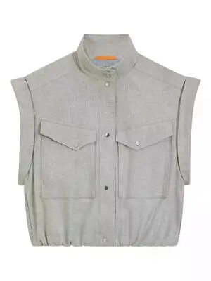 BOSS Pocket-detail Sleeveless Gilet - Grey