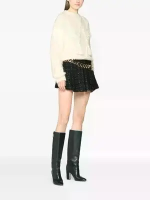 GENNY Pleated Tweed Shorts