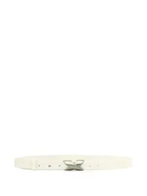 GENNY X-buckle Nappa Leather Belt - White