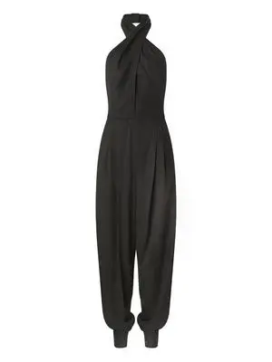 GENNY Halter-neck Pleated Jumpsuit