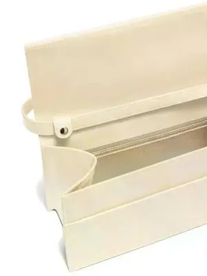 GENNY Leather Flap Clutch - Neutrals