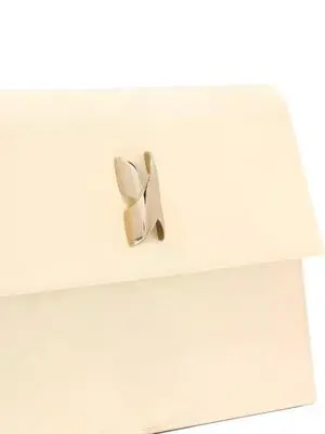 GENNY Leather Flap Clutch - Neutrals