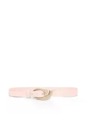 GENNY Curved-buckle Leather Belt - Pink