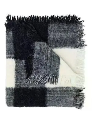 Proenza Schouler Checked Fringed Scarf - Grey