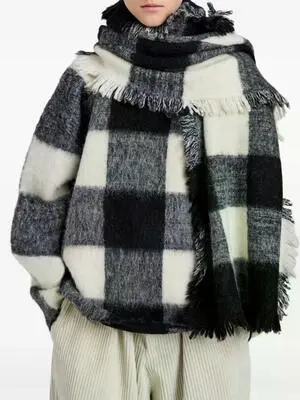 Proenza Schouler Checked Fringed Scarf