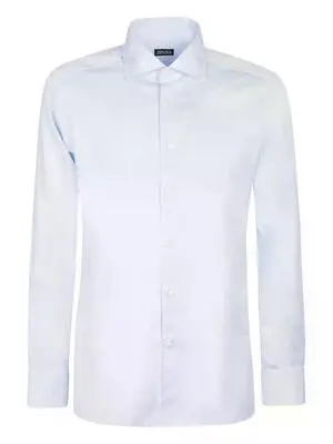 Zegna Button-down Cotton Shirt - Blue