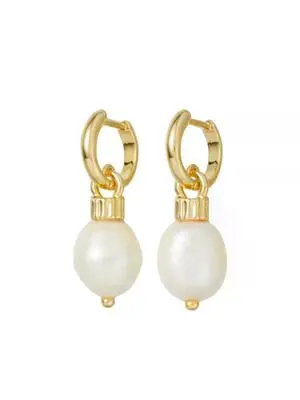 ROXANNE ASSOULIN Pearl Hoop Earrings - Gold