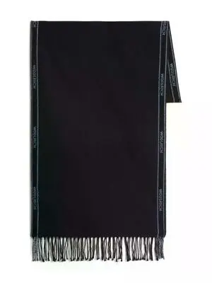 Woolrich Logo-detail Fringed Scarf - Black
