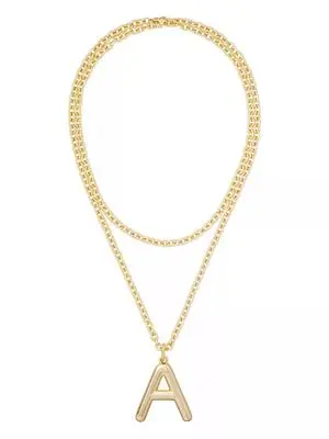 ROXANNE ASSOULIN Puffy Initial Pendant Necklace - Gold