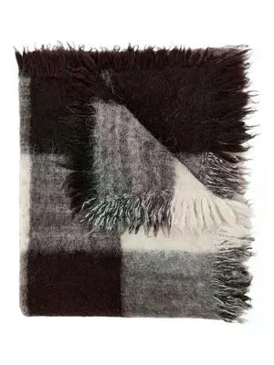 Proenza Schouler Checked Fringed Scarf - Black