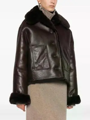 David Koma Fur-trimmed Leather Jacket