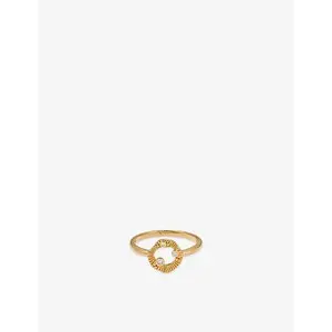 Astley Clarke Raye Cut-out Lab-grown White Sapphire Ring - Yellow Gold Vermeil