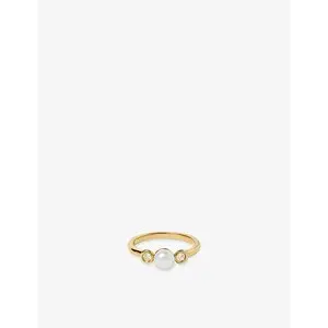 Astley Clarke Pearls Freshwater Pearl And White Sapphire Ring - Yellow Gold Vermeil
