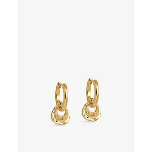 Astley Clarke Raye Charm 18ct Drop Huggie Earrings - Yellow Gold Vermeil