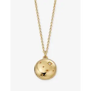 Astley Clarke Tiny Star Mini Biography Locket Necklace - Yellow Gold Vermeil