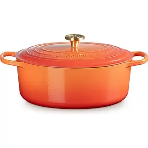 LE CREUSET Signature 7.25-quart Round Enamel Cast Iron Dutch Oven Flamme Doree