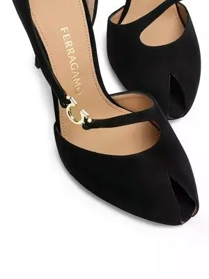 FERRAGAMO 95mm Molly Peep-toe Pumps With Ankle-wrap