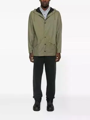 Rains Hooded Button-fastening Jacket