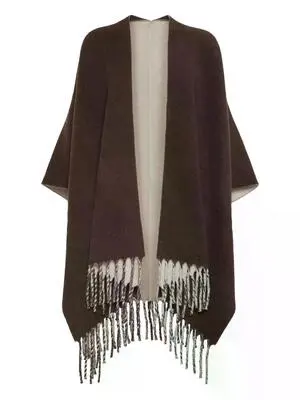 Brunello Cucinelli Fringe-detail Poncho - Brown