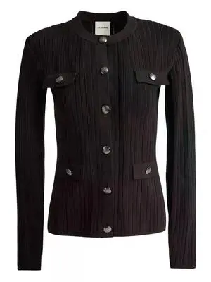 St. John Ribbed Knit Button-front Jacket