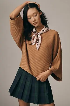 Anthropologie Mock-neck Wide-sleeve Sweater - True Camel