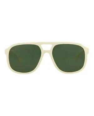 Gucci Acetate Aviator Sunglasses - Ivory Ivory Green (gg1188s/30013436/005)